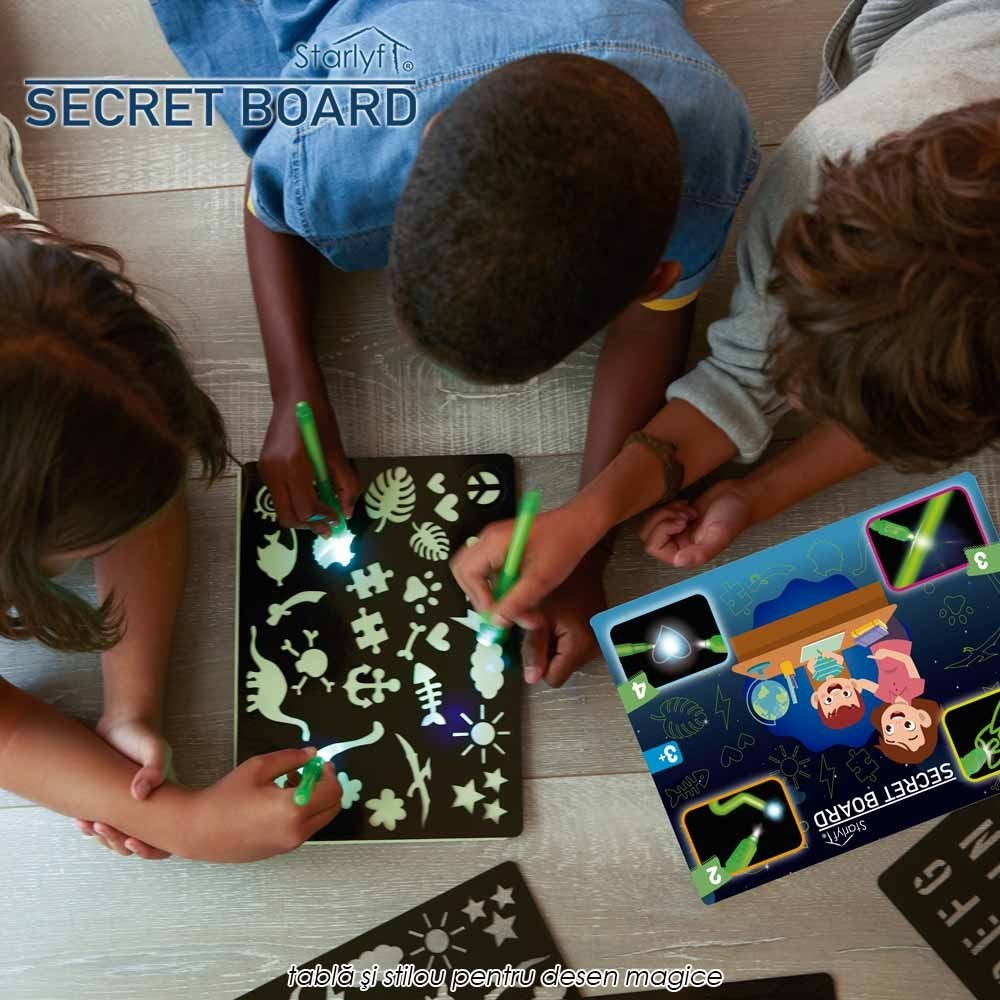 Secret Board | pret de la 49 lei | tabla si stilou pentru desene magice ...