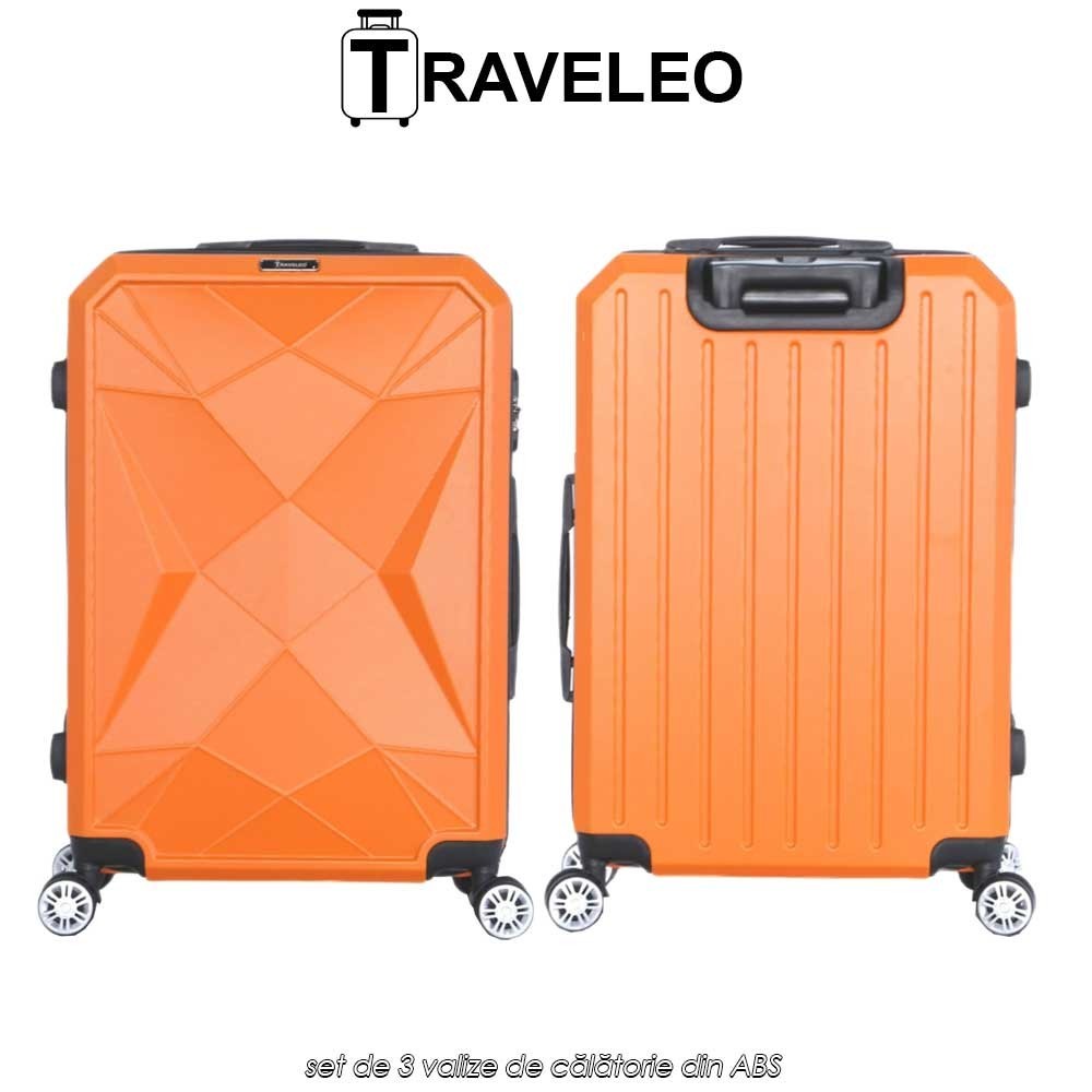 🧳Traveleo ABS03OR | preț 649lei - transport Gratuit | set de 3 valize ...