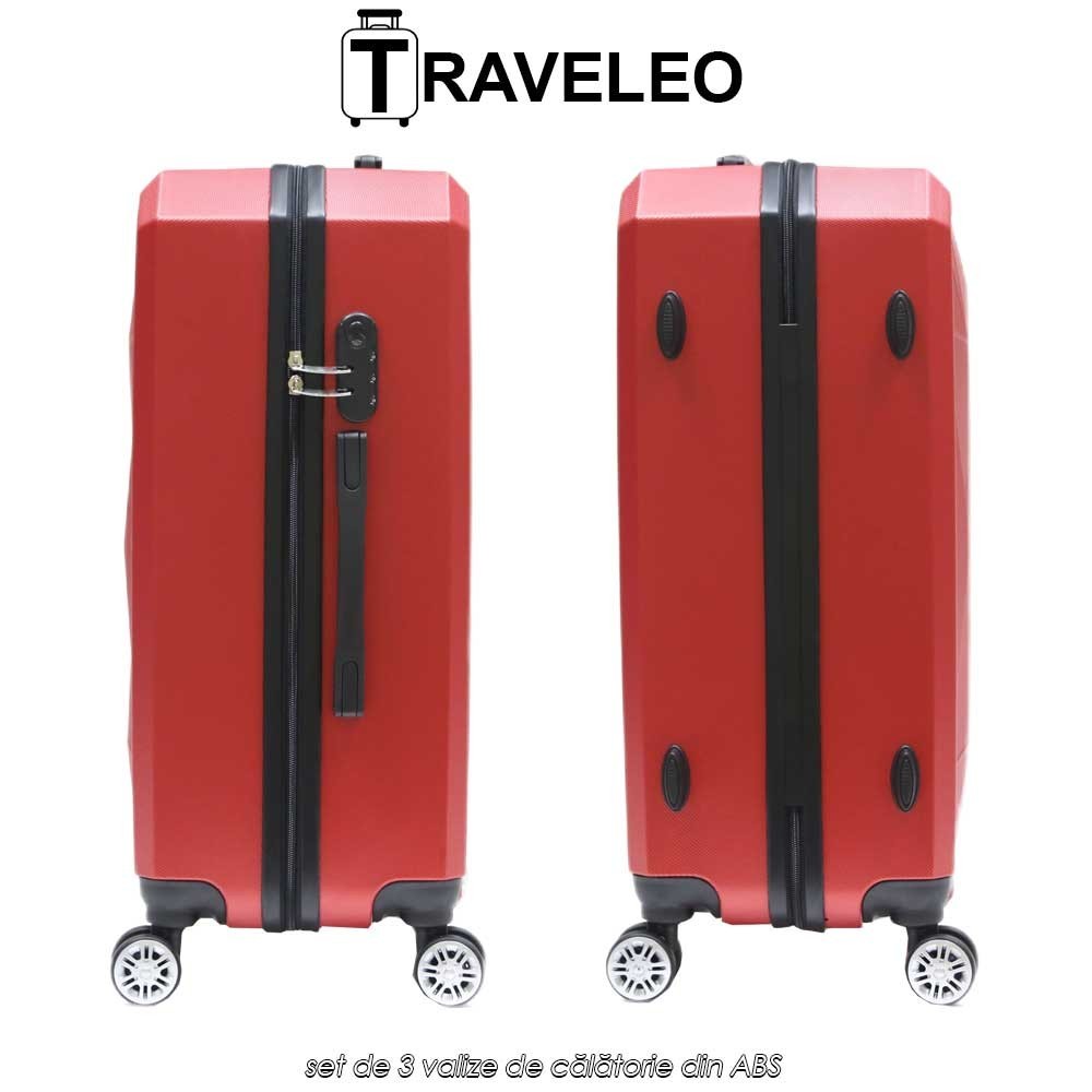 🧳Traveleo ABS03R | preț 649lei - transport Gratuit | set de 3 valize de ...
