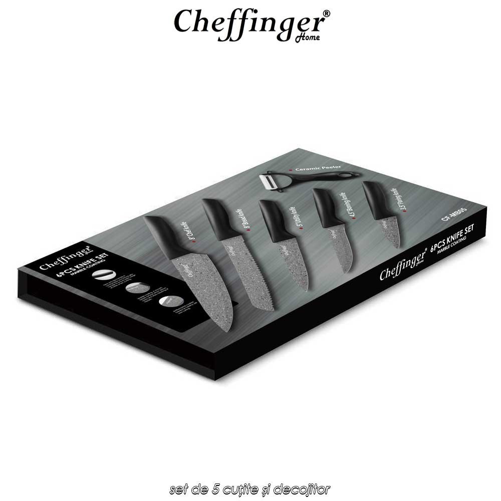 🔪Cheffinger Home MB05 | preț 59lei | set de 5 cuțite și decojitor | Telestar