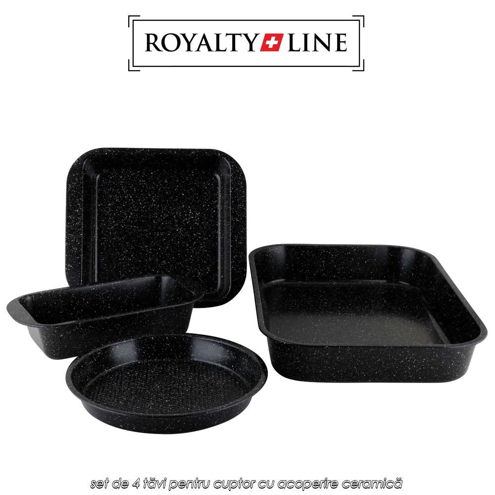 🔲Royalty Line RL-4BS | preț 119lei | set de 4 tăvi pentru cuptor cu ...