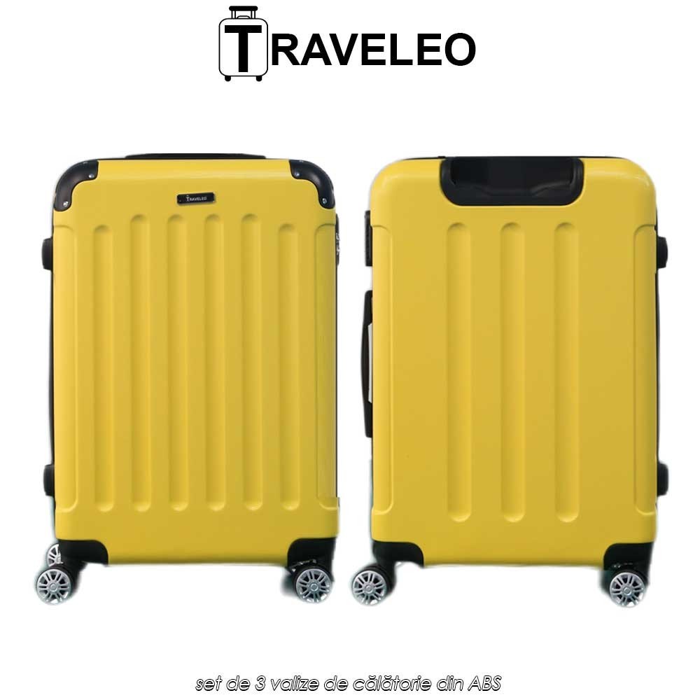 🧳Traveleo ABS01Y | preț 649lei - transport Gratuit | set de 3 valize de ...